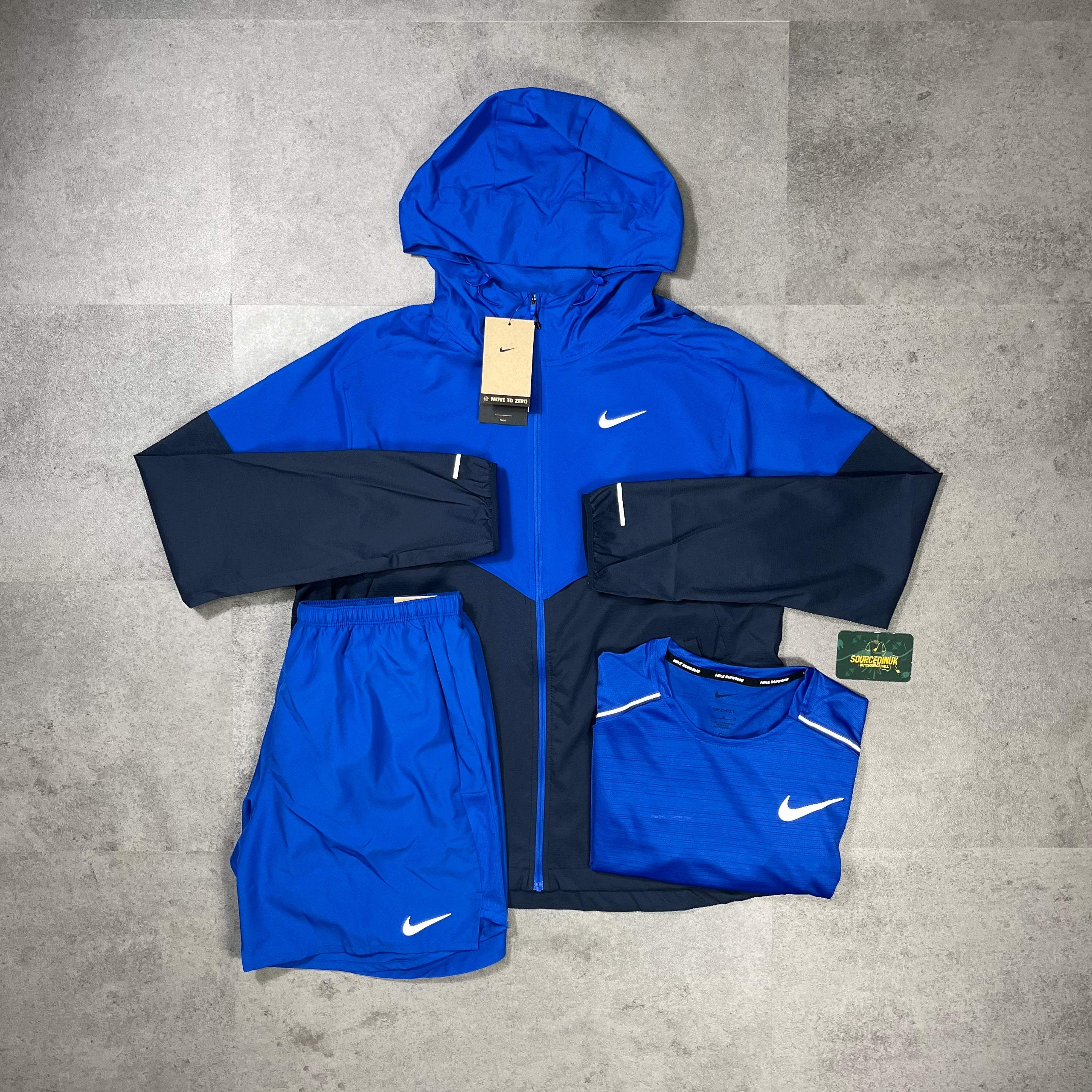 Nike Uv Windrunner Jacket 3-Piece 7” Challenger Short Set Royal Blue ...